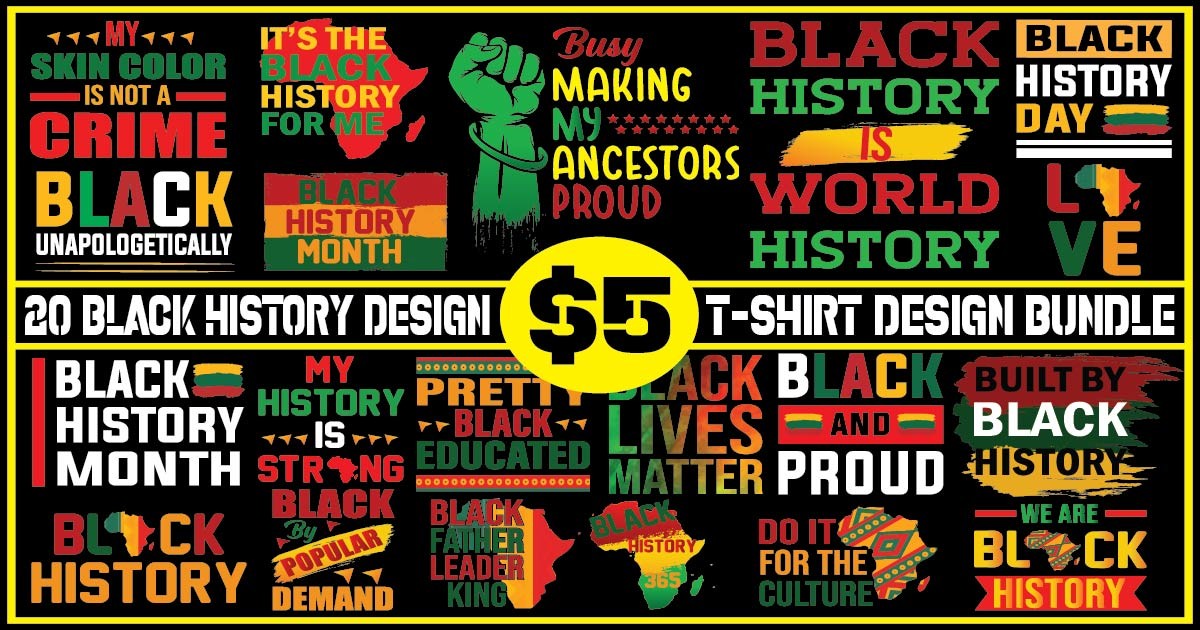 Black History T-Shirt Design Bundle Bundle · Creative Fabrica