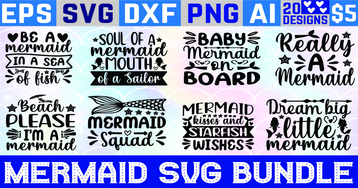 Mermaid SVG Bundle Vol.2 Bundle · Creative Fabrica