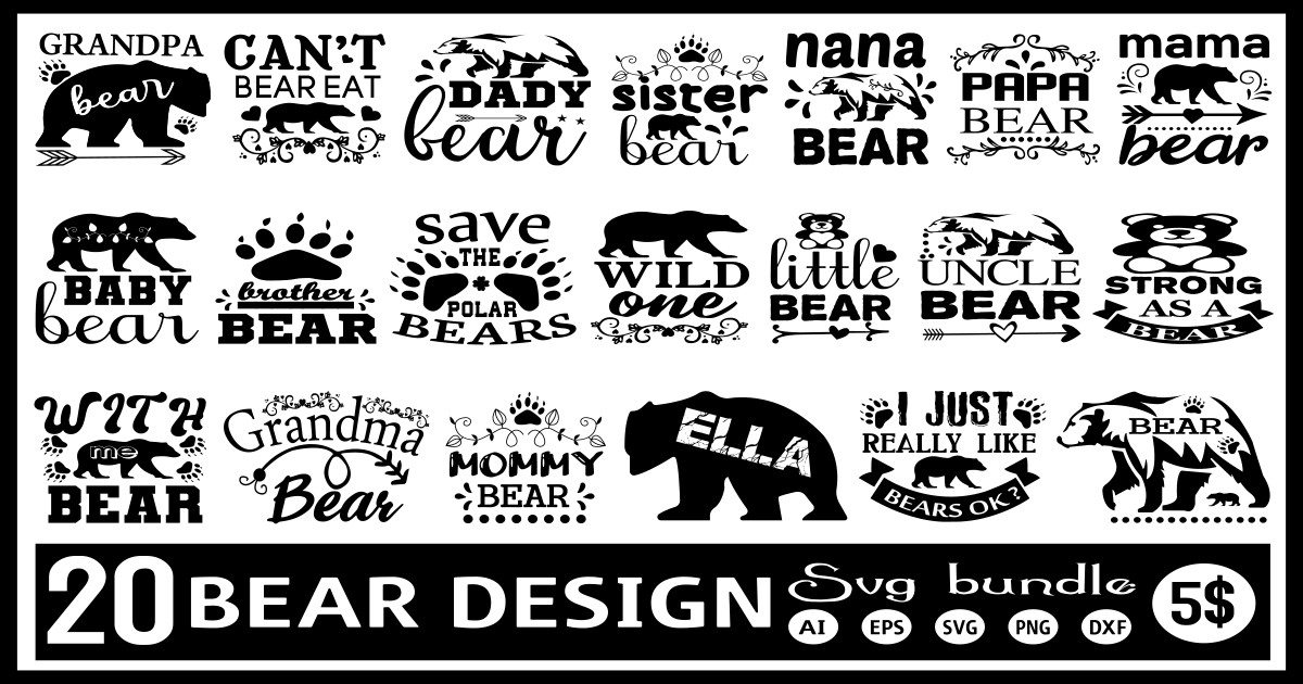 Bear SVG Bundle Bundle · Creative Fabrica