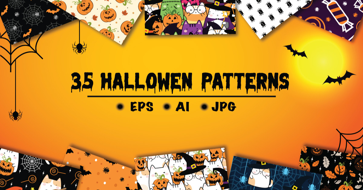Halloween Seamless Patterns Bundle Bundle · Creative Fabrica