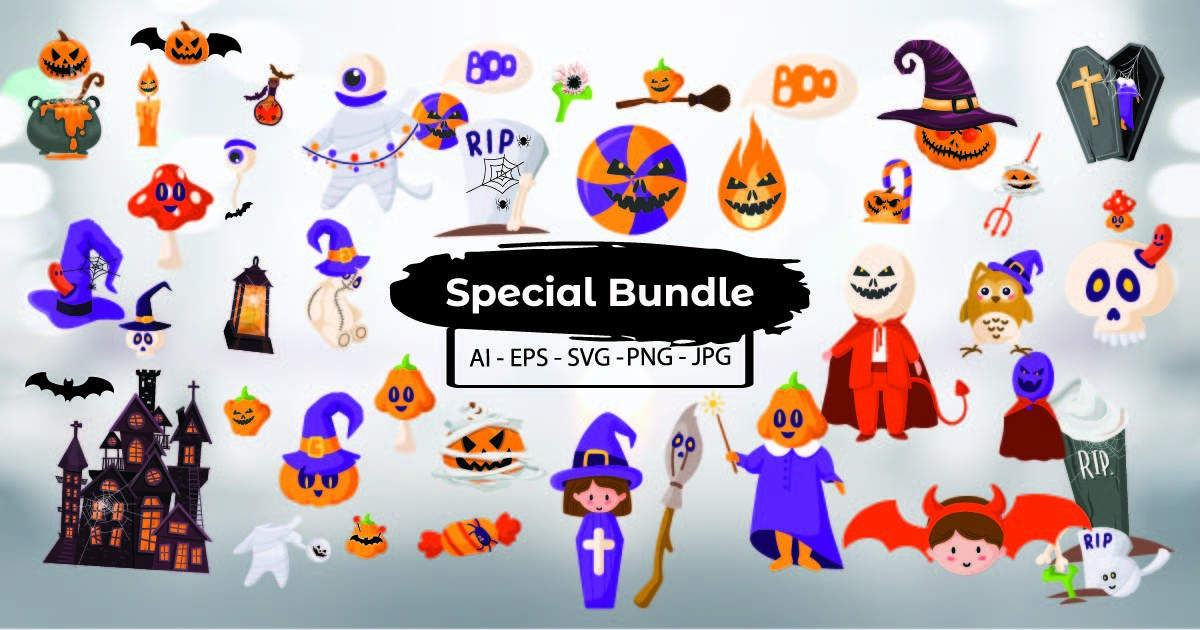 Halloween Party Decorations Bundle Bundle · Creative Fabrica
