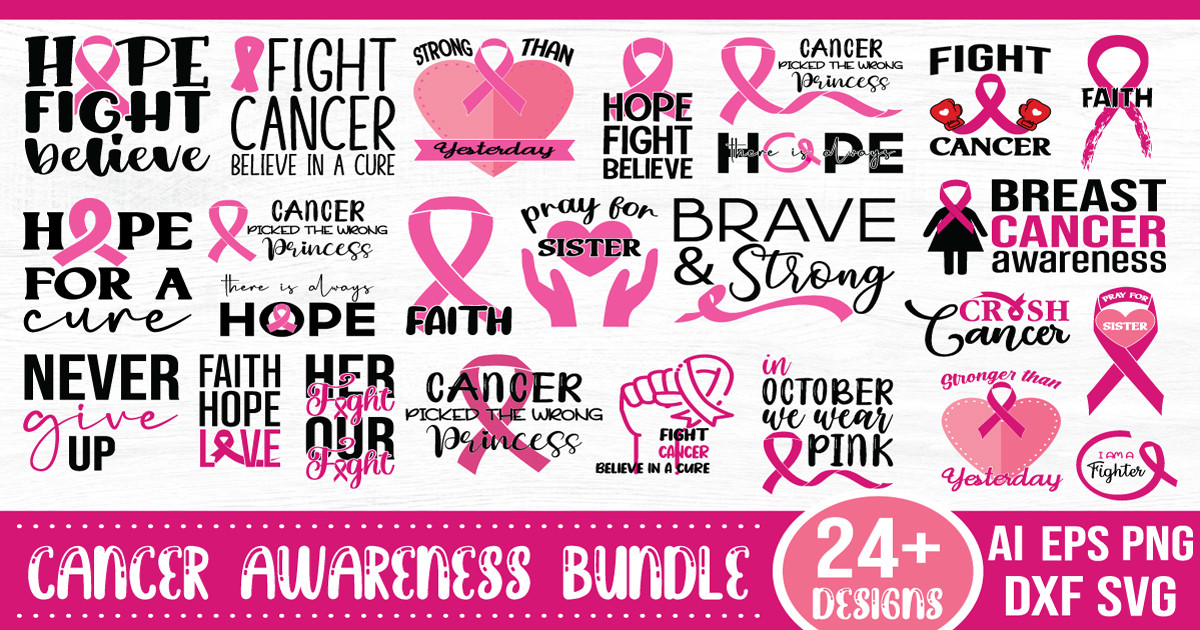 Cancer Awareness SVG Bundle Bundle · Creative Fabrica
