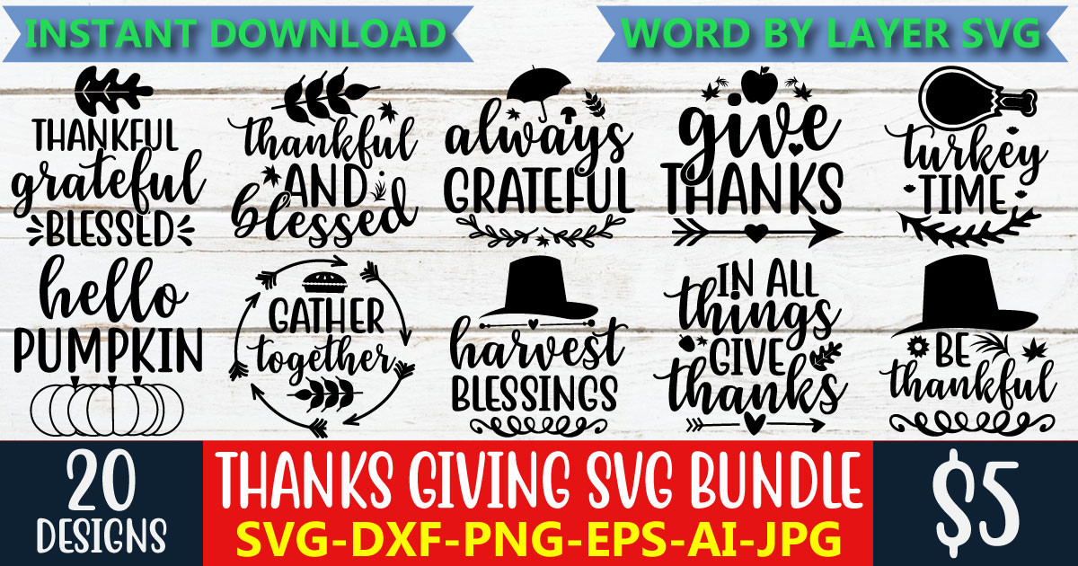 Thanks Giving SVG Bundle Bundle · Creative Fabrica