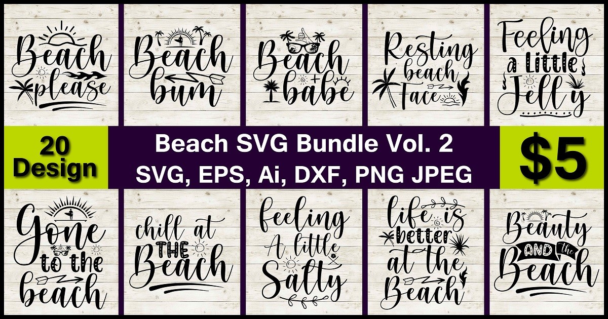 Beach SVG Bundle Vol.2 Bundle · Creative Fabrica