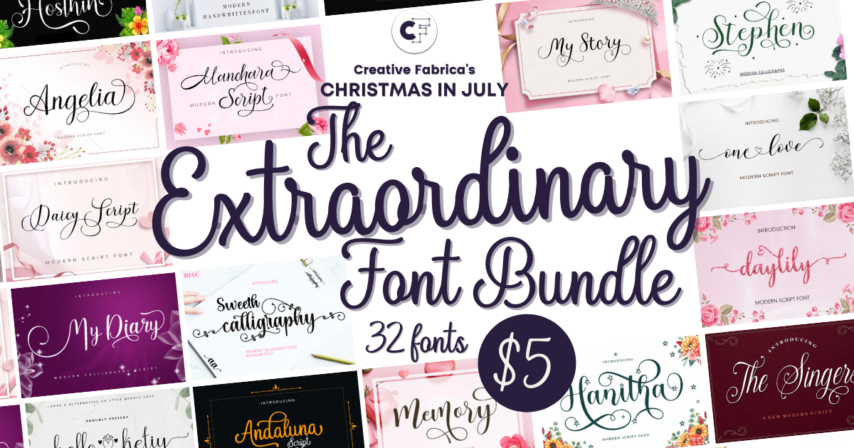 The Extraordinary Font Bundle Bundle · Creative Fabrica