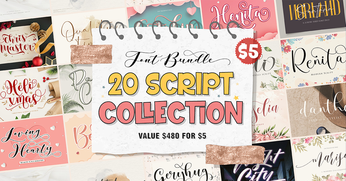 Script Fonts Bundle Bundle · Creative Fabrica