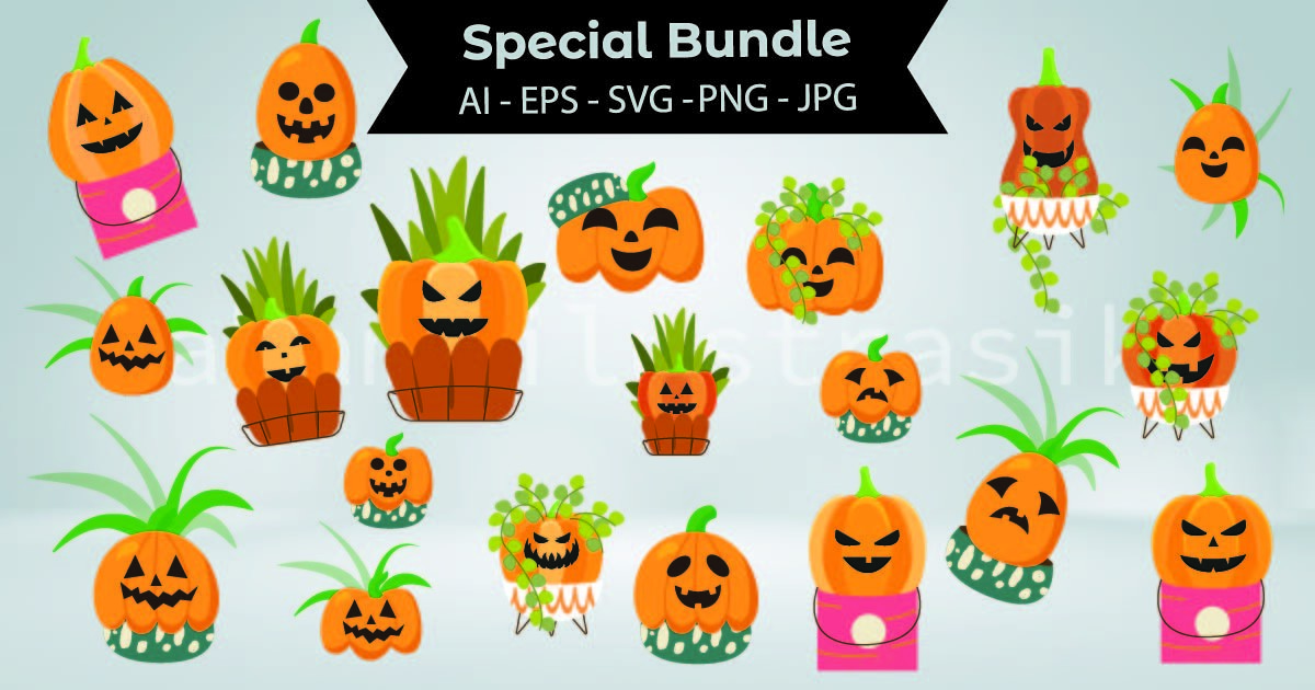 Pumpkins Halloween Monster Bundle Bundle · Creative Fabrica