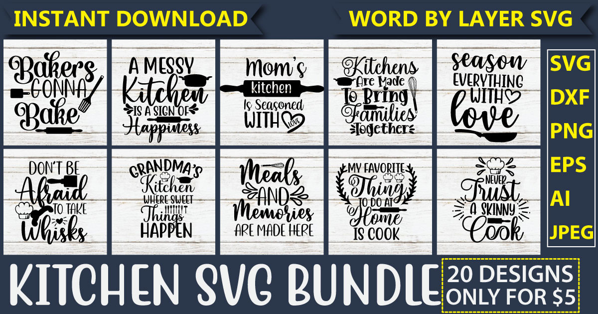 Kitchen SVG Bundle Bundle · Creative Fabrica