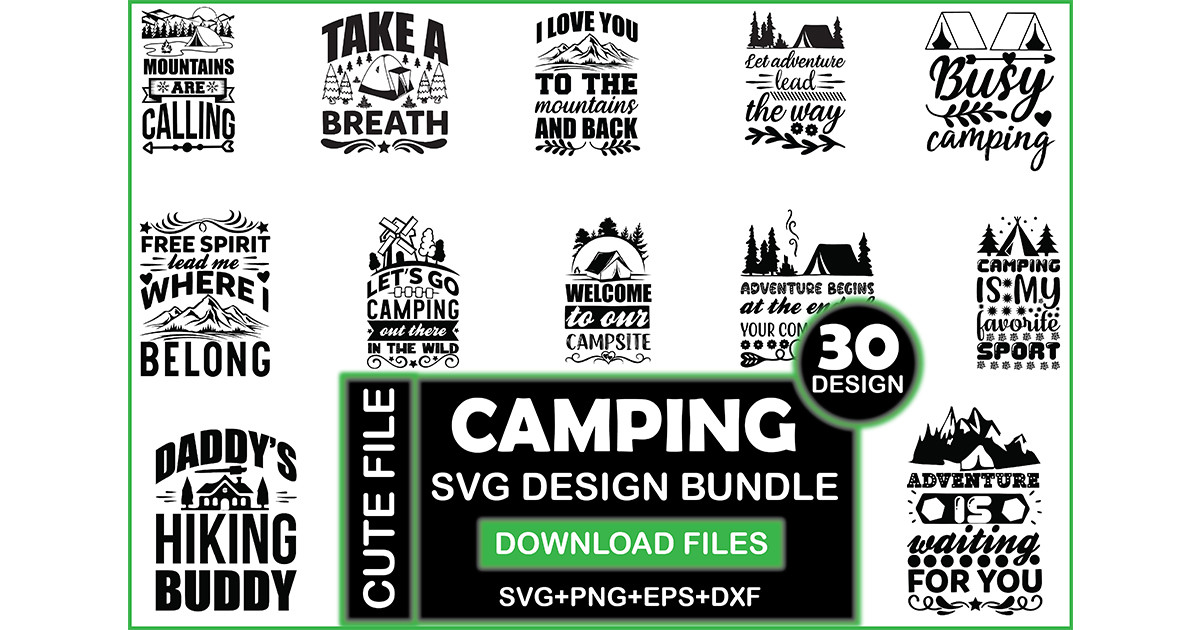 Camping SVG Design Bundle Bundle · Creative Fabrica