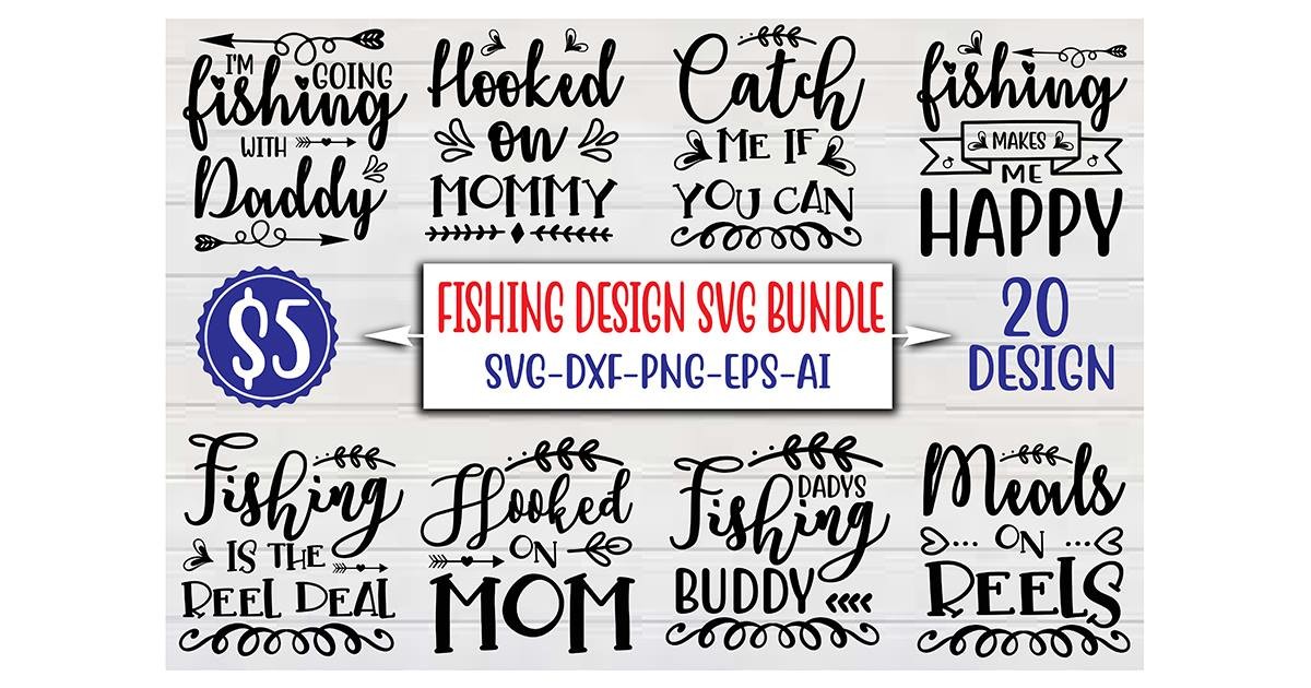 Fishing Design SVG Bundle Bundle · Creative Fabrica