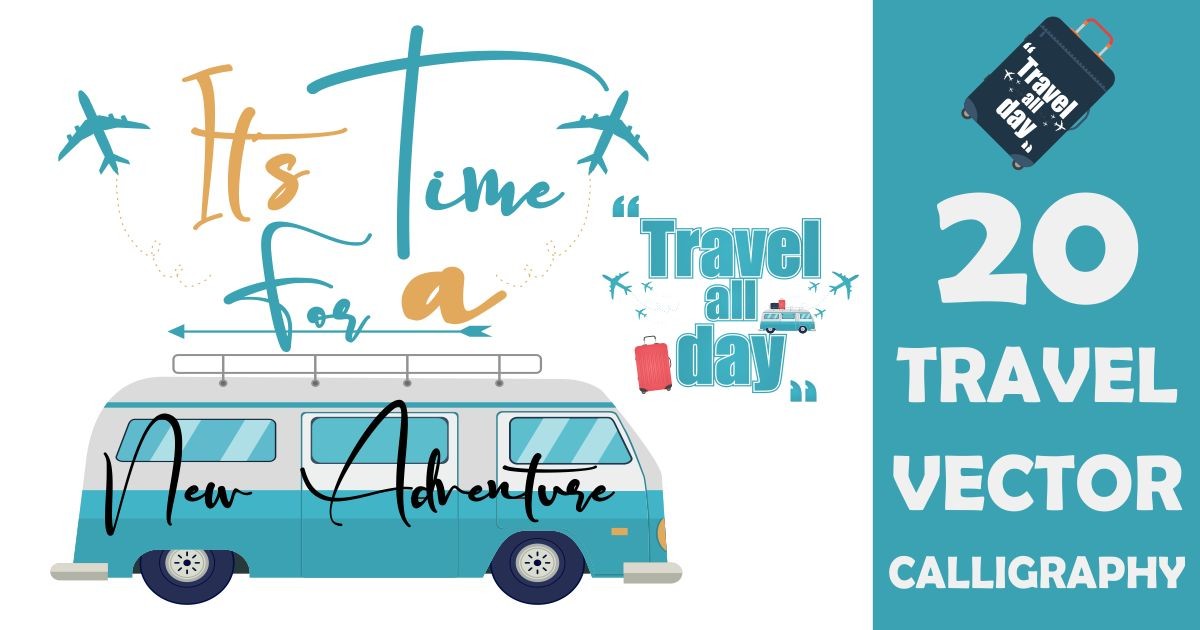 Travel Calligraphy Designs Bundle Bundle · Creative Fabrica