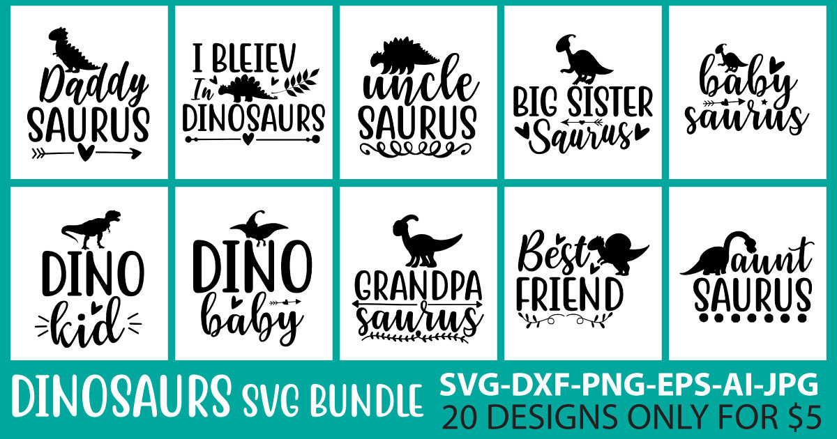 Dinosaurs SVG Bundle Bundle · Creative Fabrica