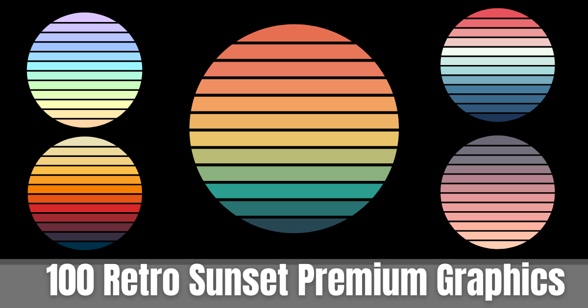 The Mega Retro Sunset Premium Bundle Bundle · Creative Fabrica
