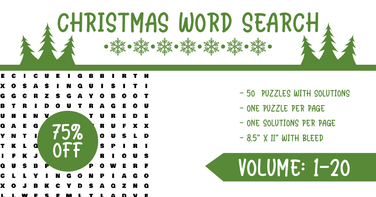 Christmas Word Search Bundle Vol.1-20 Bundle · Creative Fabrica