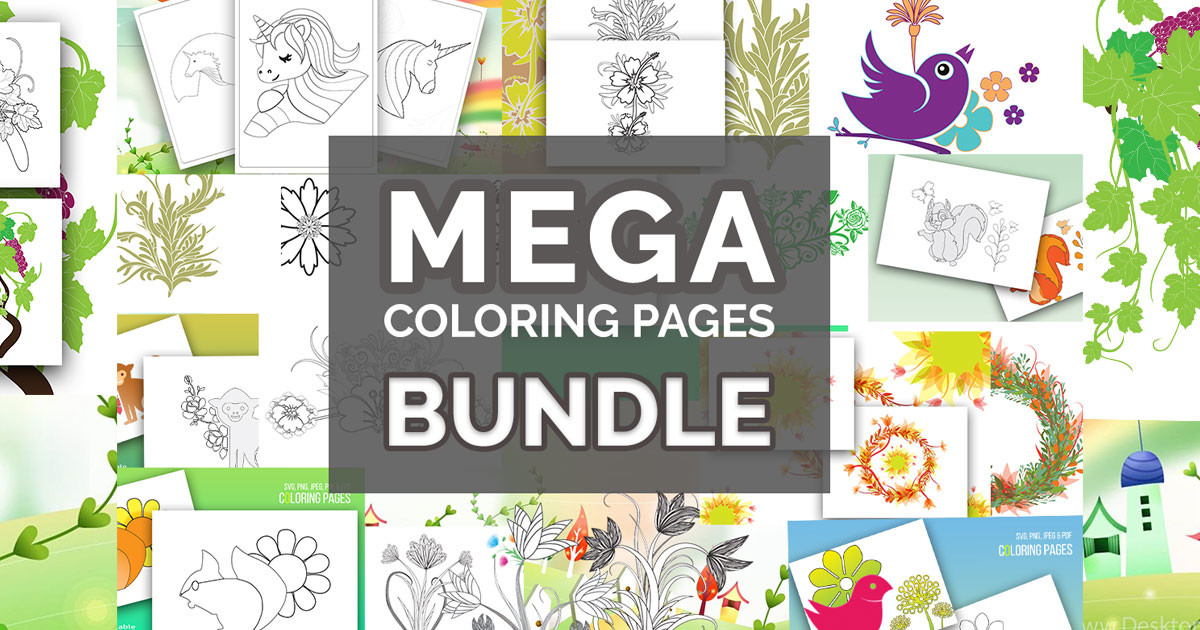 Mega Coloring Pages Bundle for Kids Bundle · Creative Fabrica