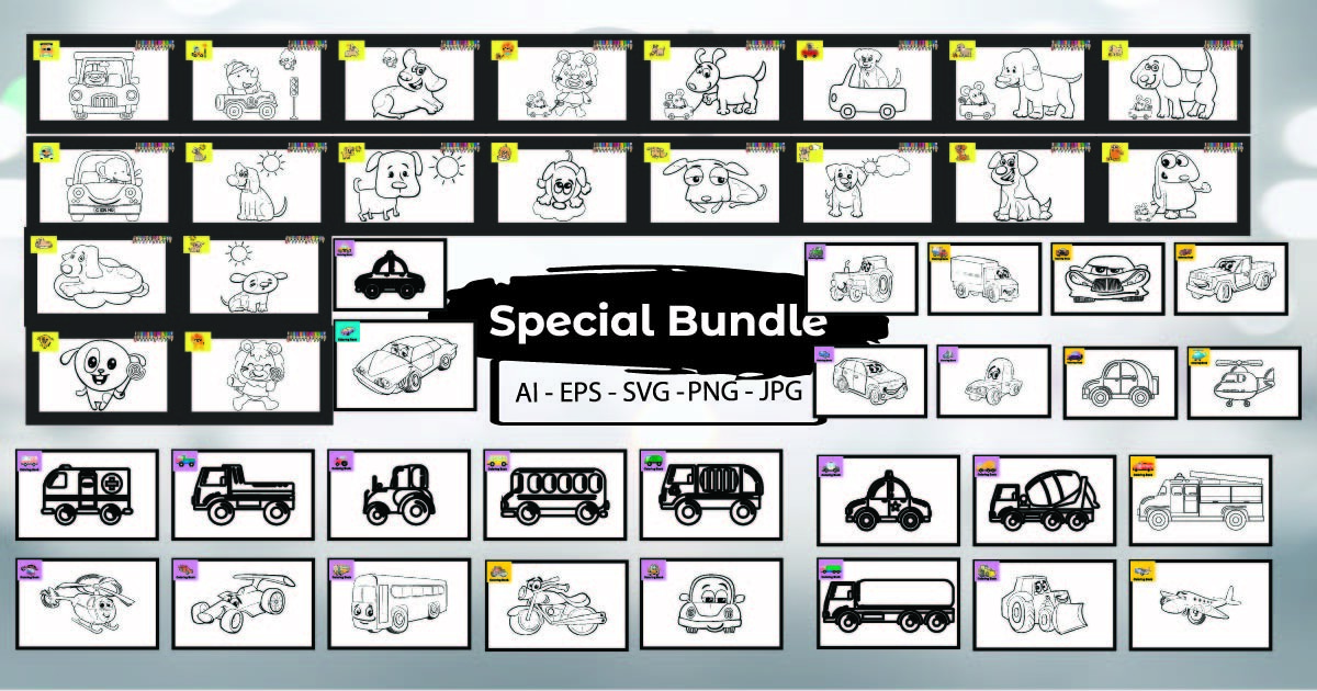 Coloring Book Pages Bundle Bundle · Creative Fabrica