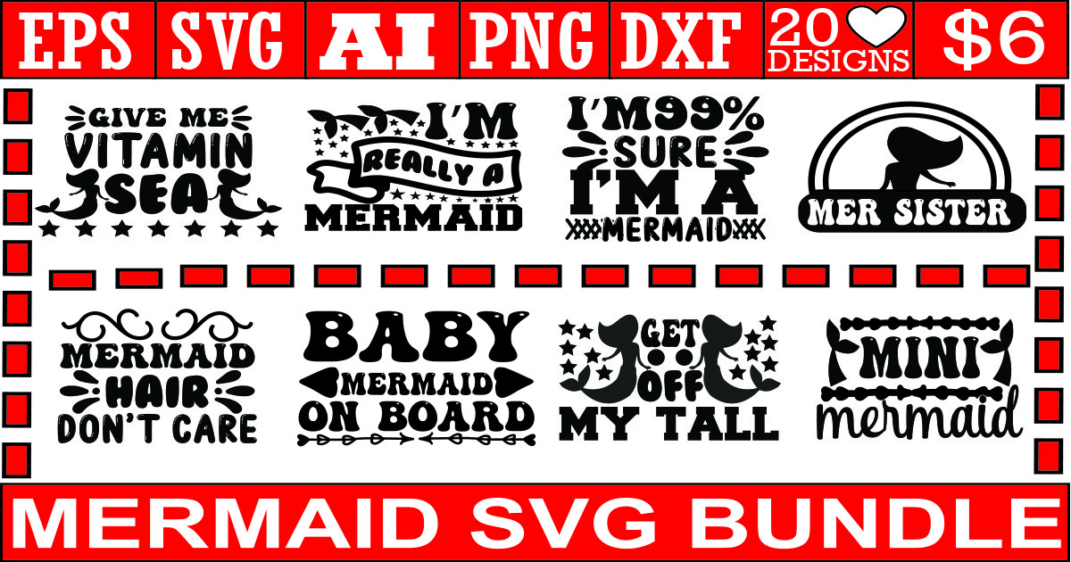 Mermaid SVG Bundle Vol.2 Bundle · Creative Fabrica