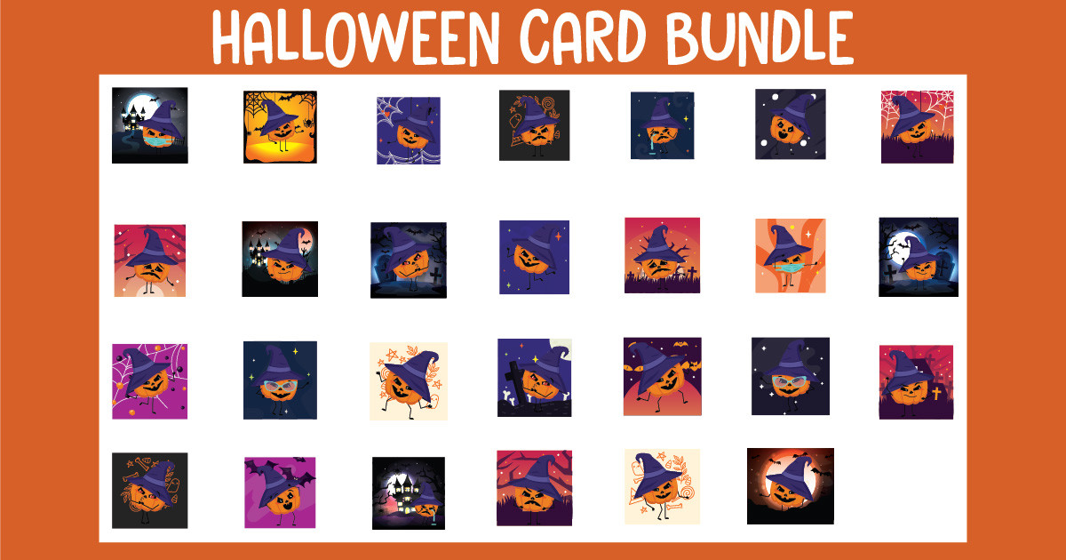 Halloween Card Bundle Bundle · Creative Fabrica