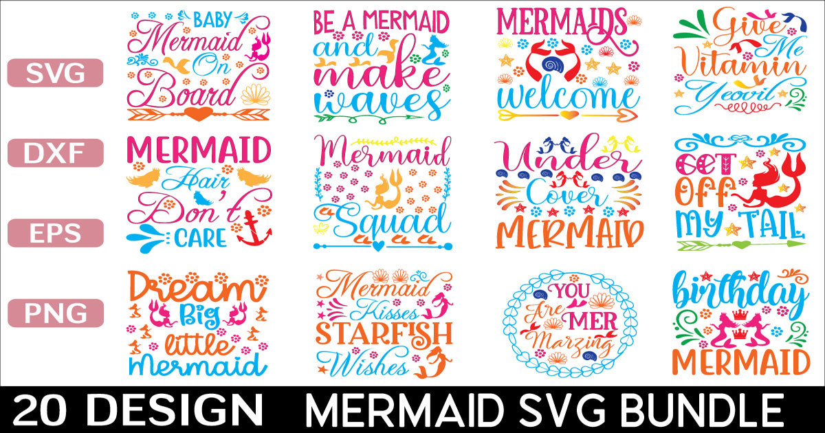 Mermaid SVG Bundle Bundle · Creative Fabrica