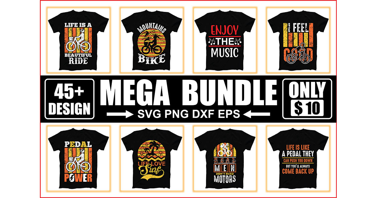 Mega T-Shirt Designs Bundle Bundle · Creative Fabrica