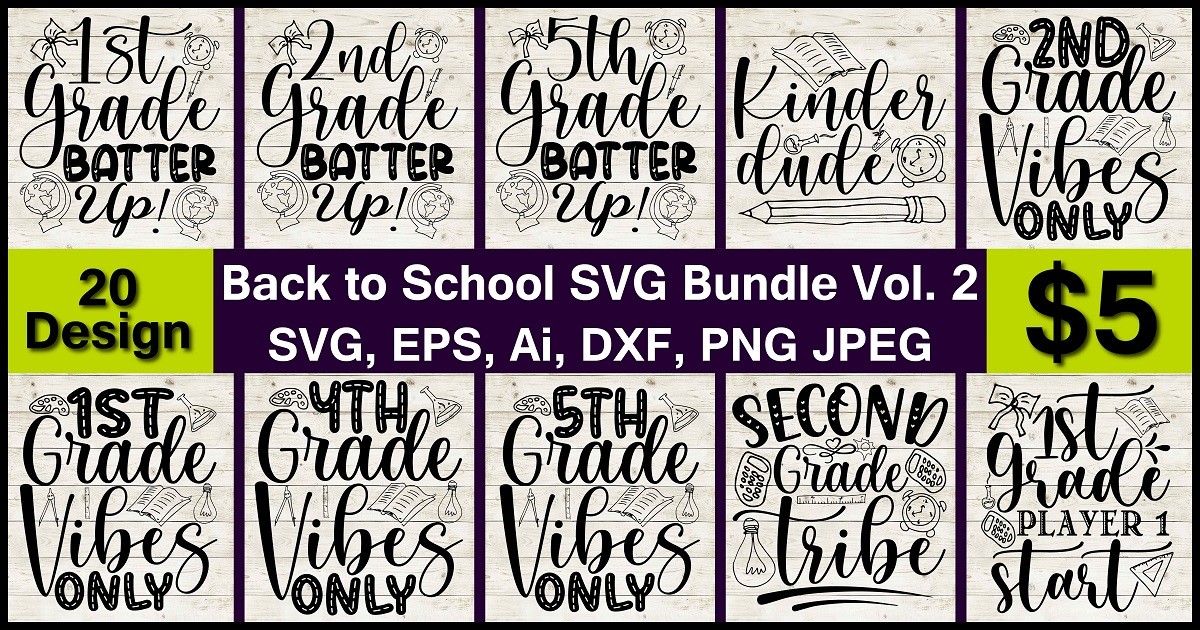 Back to School SVG Bundle Vol.2 Bundle · Creative Fabrica