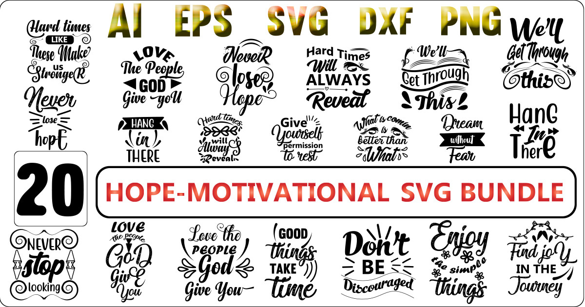 Hope Motivational SVG Bundle Bundle · Creative Fabrica