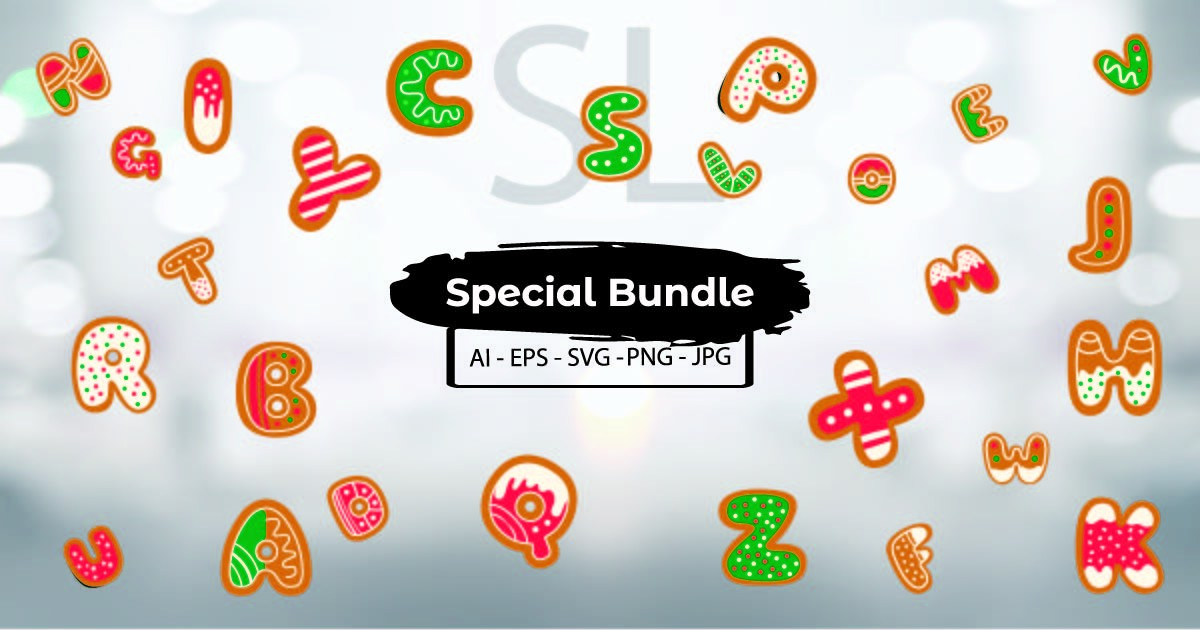 Christmas Pastries Alphabet Font Bundle Bundle · Creative Fabrica