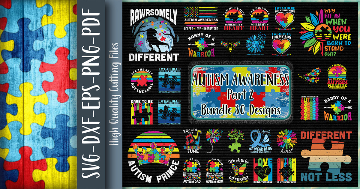 Autism Awareness Bundle - Part 2 Bundle · Creative Fabrica