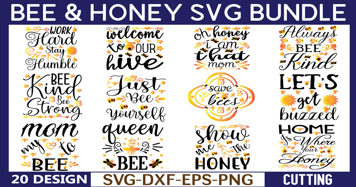 Bee & Honey SVG Bundle Bundle · Creative Fabrica
