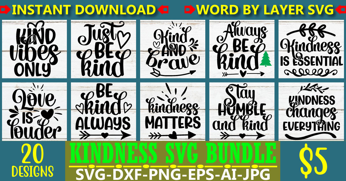 Kindness SVG Bundle Bundle · Creative Fabrica