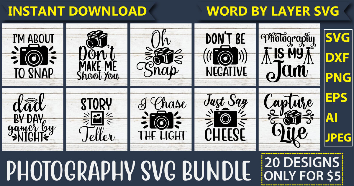 Photography SVG Bundle Vol.2 Bundle · Creative Fabrica
