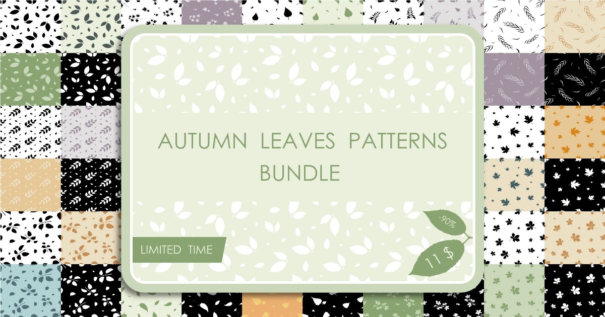 Autumn Leaves Patterns Bundle Bundle · Creative Fabrica