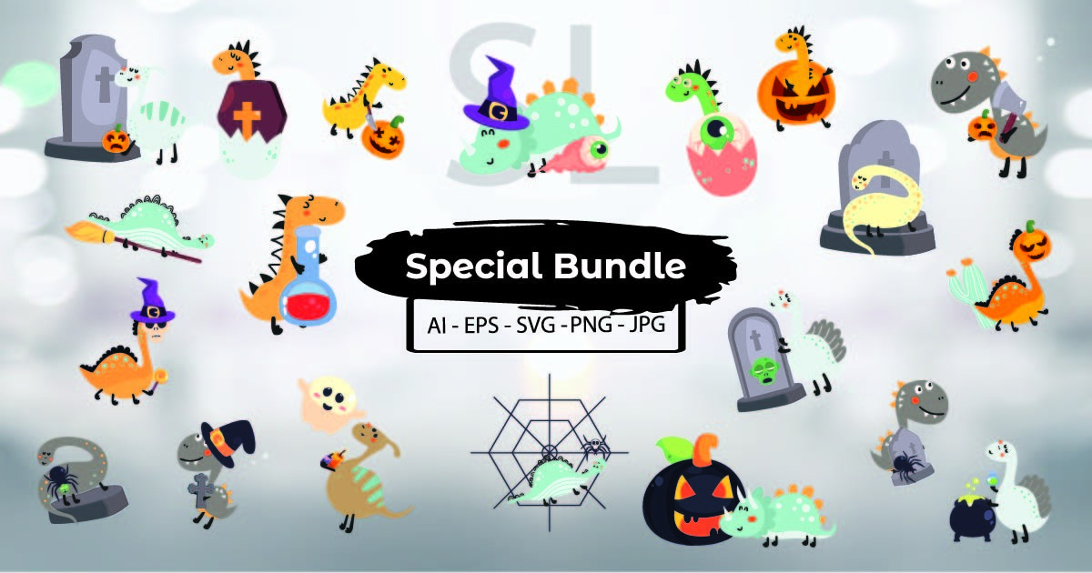 Dinosaur Themed Halloween Bundle Bundle · Creative Fabrica