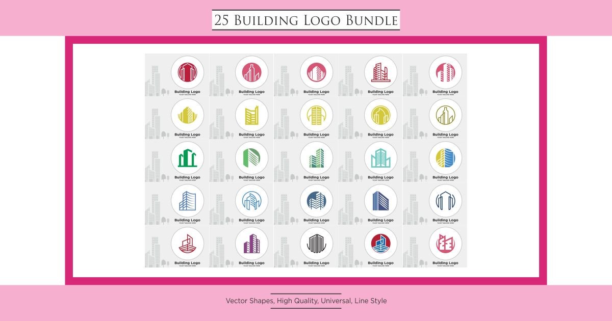 Building Logo Bundle 4 Bundle · Creative Fabrica