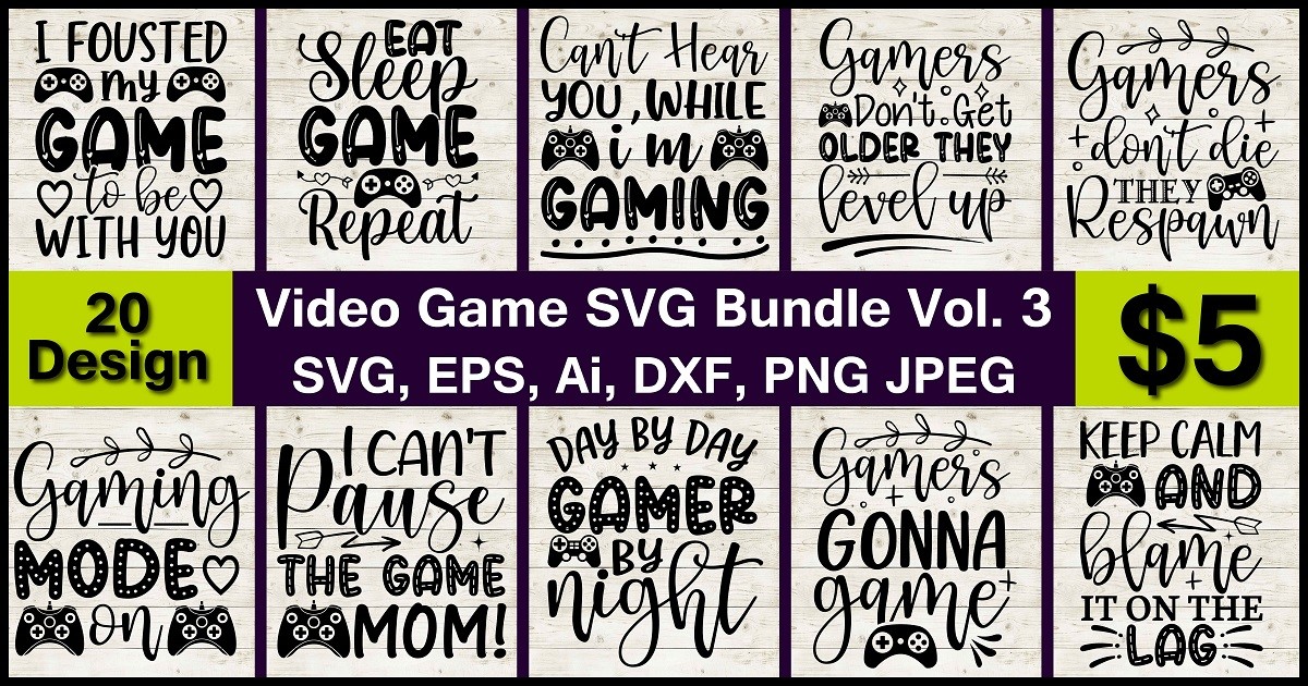 Video Game SVG Bundle Vol. 3 Bundle · Creative Fabrica