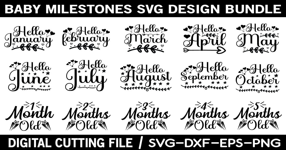 Baby Milestones SVG Bundle Bundle · Creative Fabrica