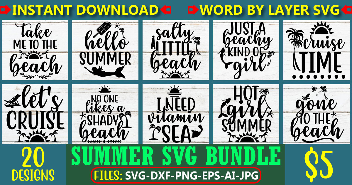 Summer Beach SVG Bundle Bundle · Creative Fabrica