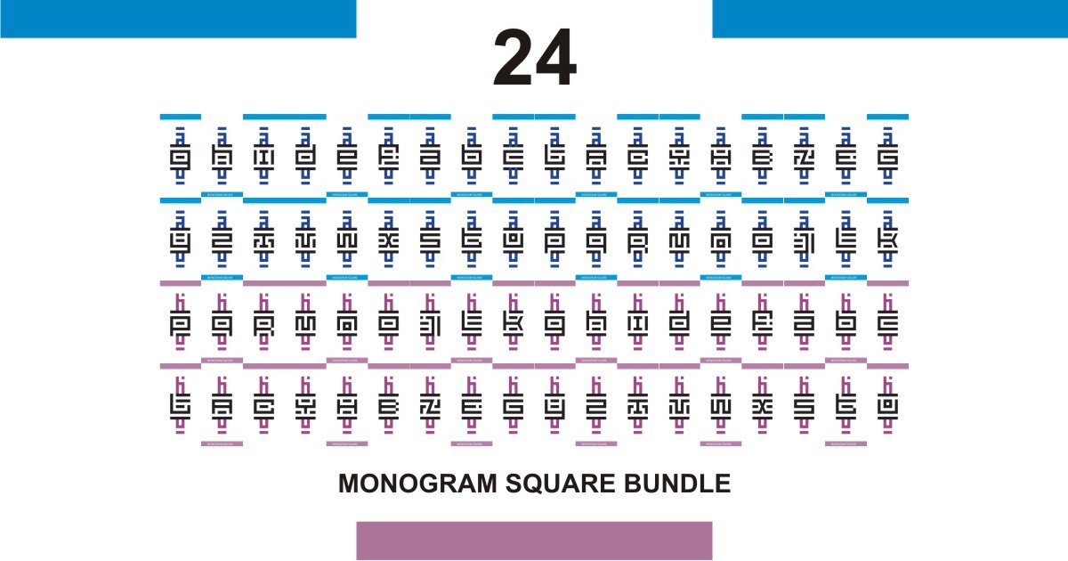 Monogram Square Bundle AB Bundle · Creative Fabrica