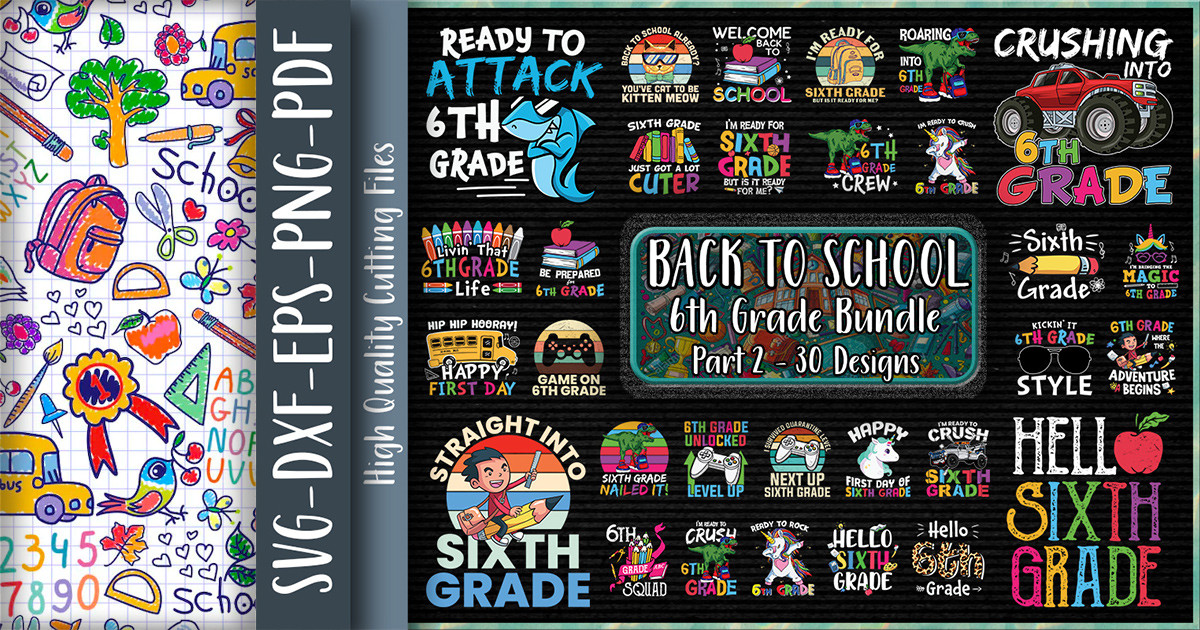 Sixth Grade Back to School Bundle P2 Bundle · Creative Fabrica