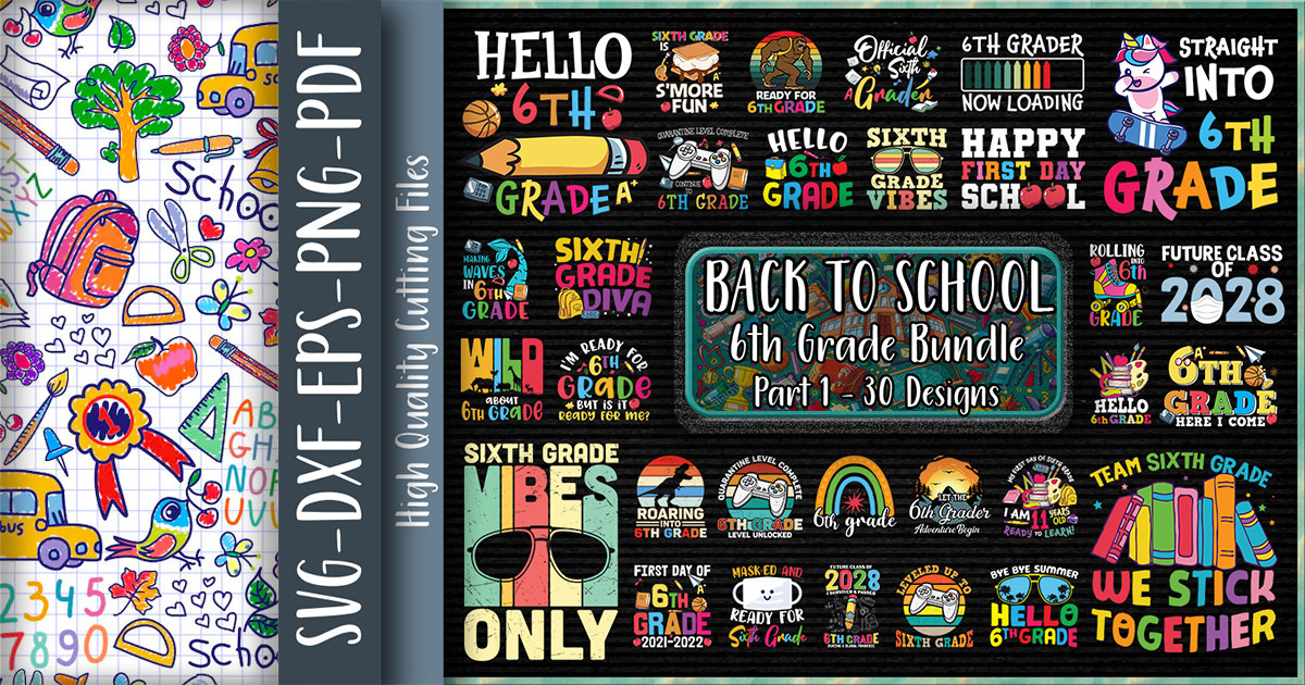 Sixth Grade Back to School Bundle P1 Bundle · Creative Fabrica