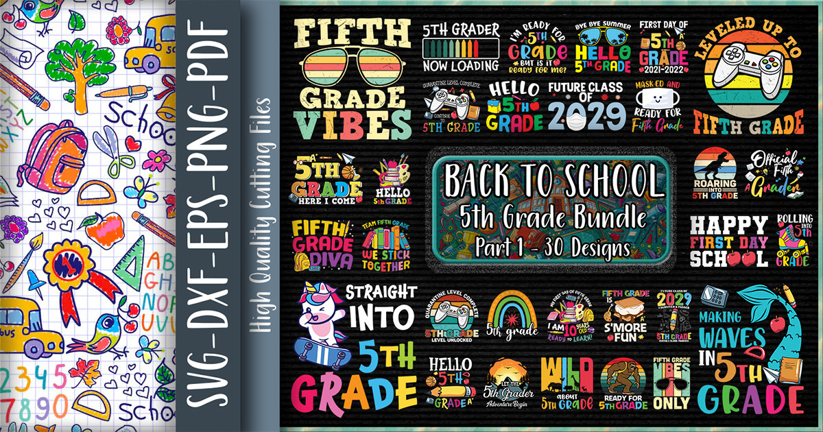 Fifth Grade Back to School Bundle P1 Bundle · Creative Fabrica