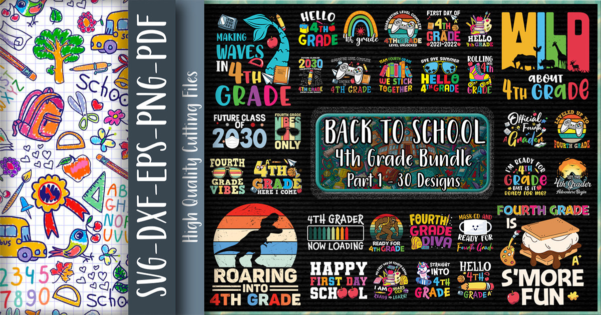 Fourth Grade Back to School Bundle P1 Bundle · Creative Fabrica