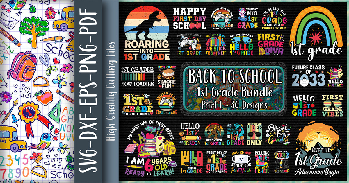 First Grade Back to School Bundle P1 Bundle · Creative Fabrica