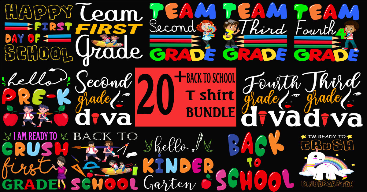 Back to School T-Shirt Bundle Bundle · Creative Fabrica
