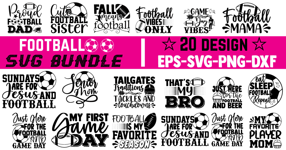 Football SVG Design Bundle 01 Bundle · Creative Fabrica