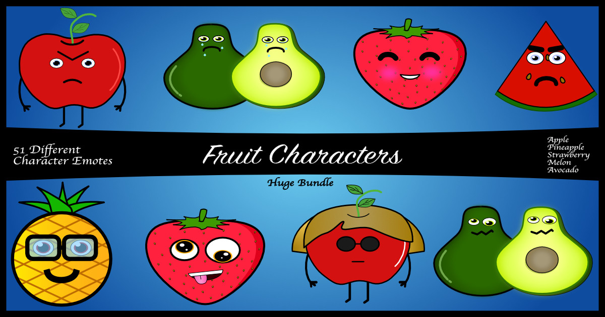 Fruits Character Bundle Bundle · Creative Fabrica