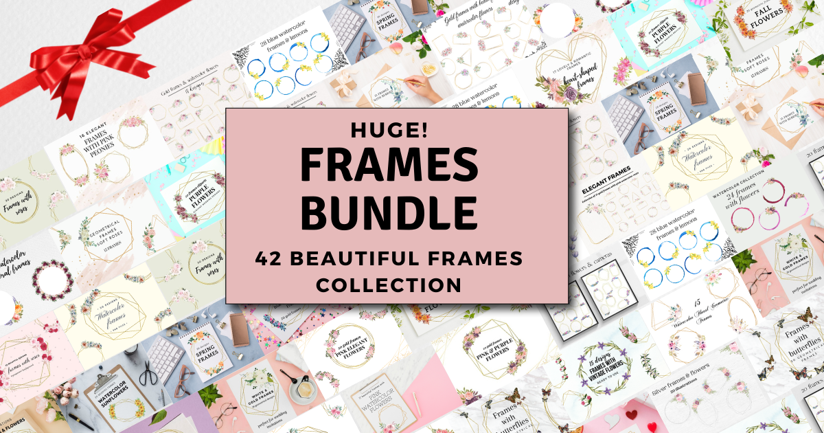 Frames with Flowers Bundle Bundle · Creative Fabrica