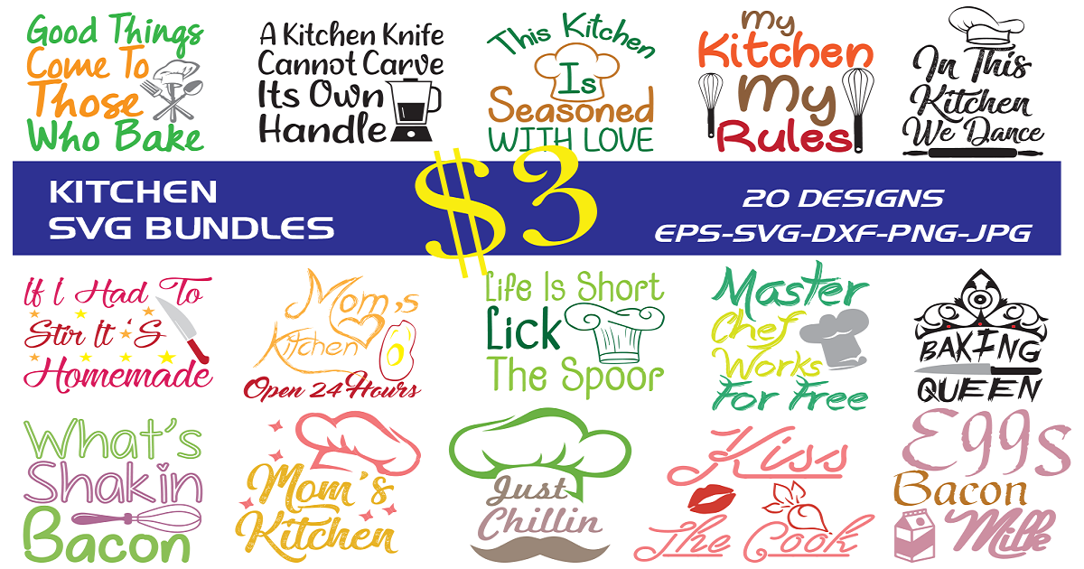 Kitchen SVG Bundle Bundle · Creative Fabrica