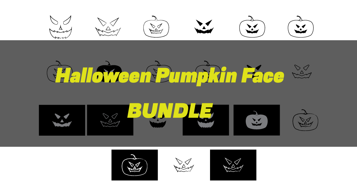 Halloween Pumpkin Face Bundle Bundle · Creative Fabrica