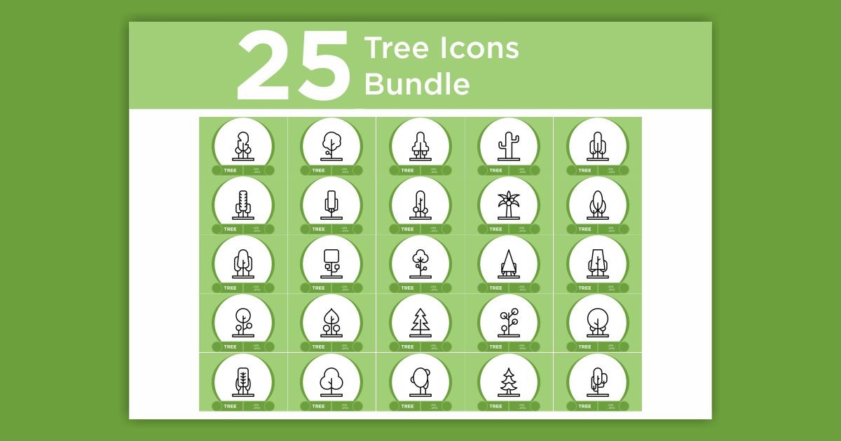 Tree Icon Bundle 2 Bundle · Creative Fabrica